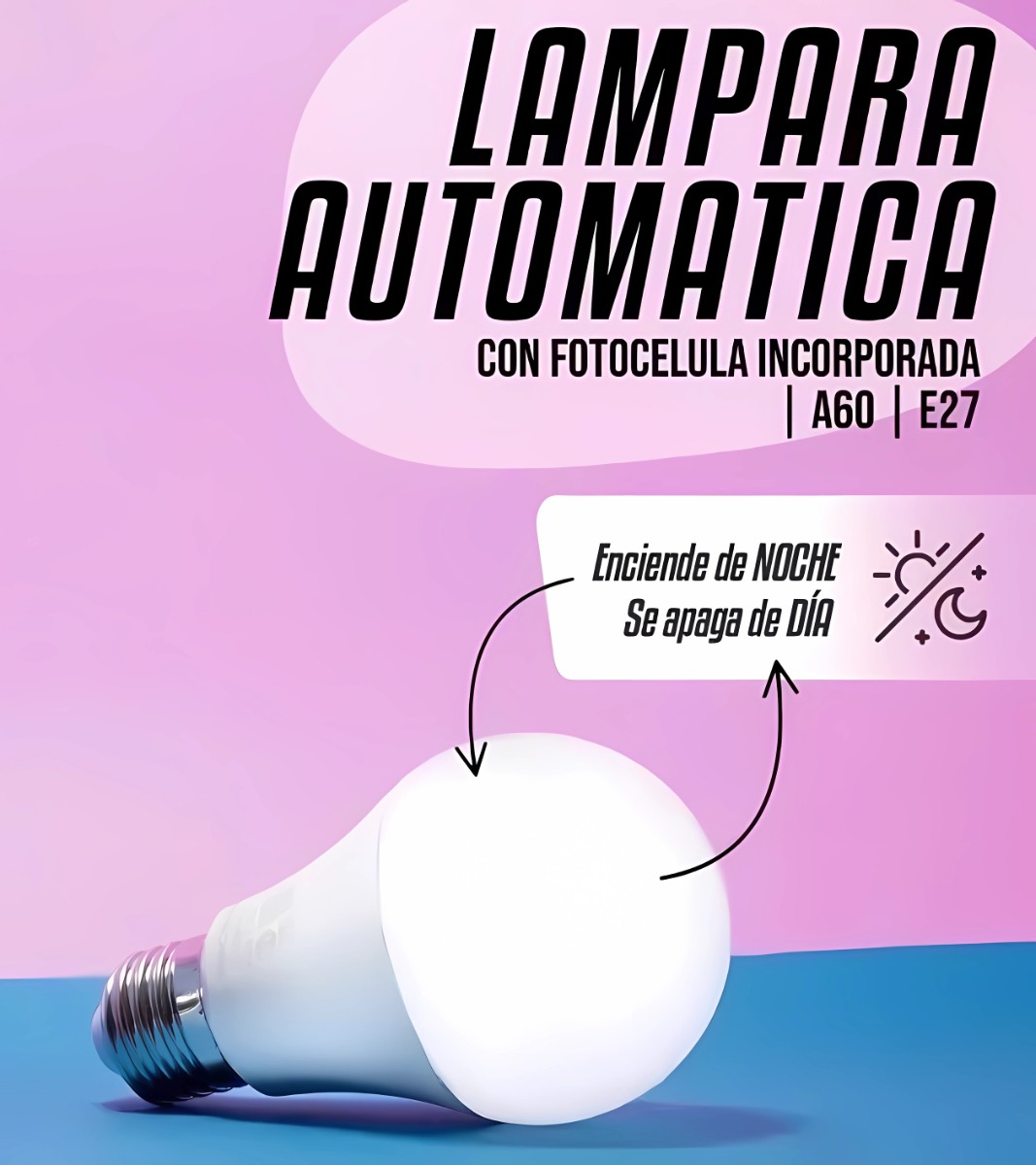 Lámpara Automática Led 12w Con Fotocélula E27 | Silverled