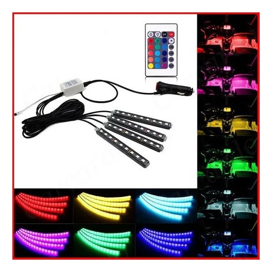 Kit Luces Led Rgb Auto Tuning Cenicero Control 16 Colores | Silverled
